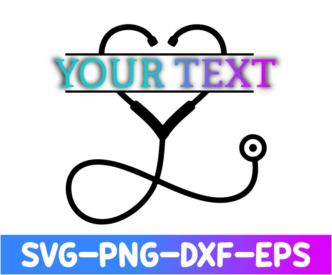 Stethoscope Heart Split Monogram Name Frame, Heart Stethoscope SVG ...
