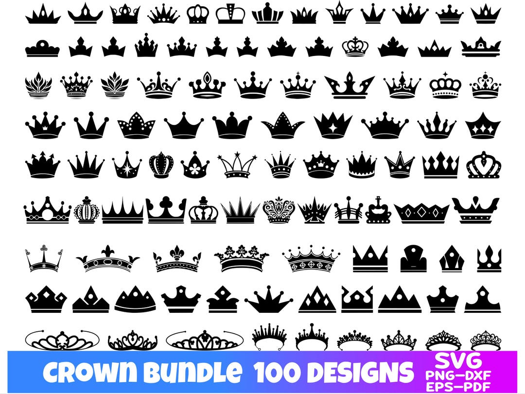 Königliche Kronen-Svg-Bundle, Königin Krone svg, Prinzessin Krone ...