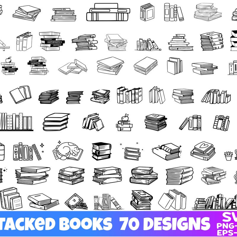 Stacked Books - Etsy