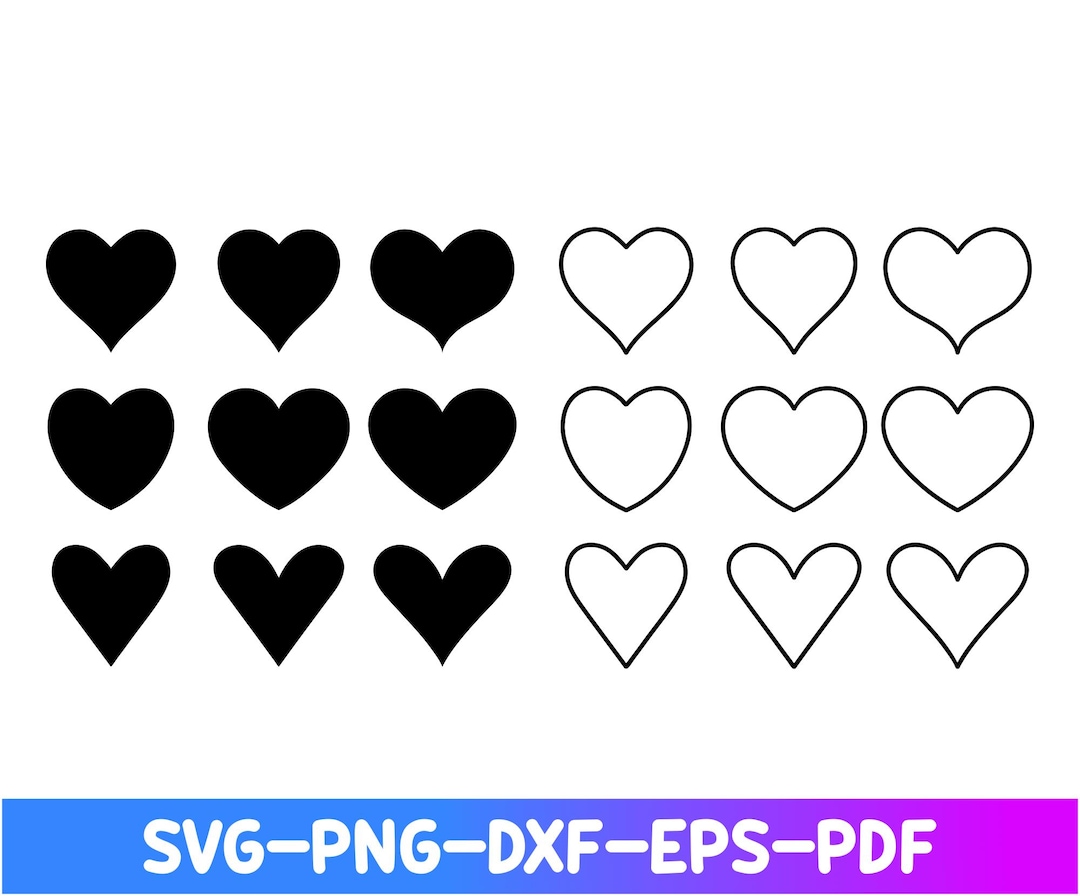 Heart Svg, Heart Shape Bundle Svg, Heart Outline Svg, Valentine's Day ...