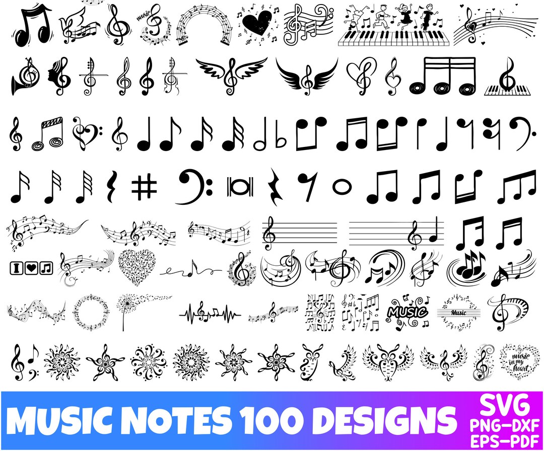 MUSIC NOTES SVG, Music Notes Bundle Svg, Music Notes Clipart , Music ...
