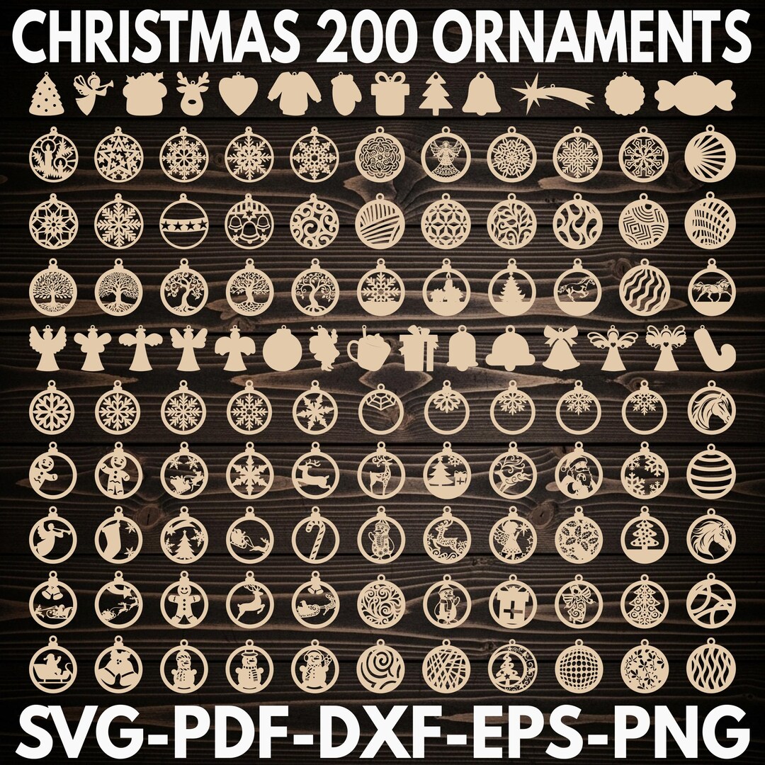 200 Christmas Ornaments | DXF SVG CNC Files for Laser / Plasma ...