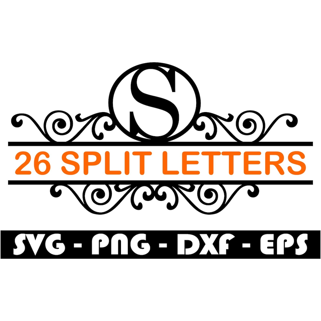 Split Monogram Alphabet, Split Fancy Monogram Alphabet, Split Monogram ...