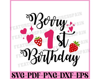 Berry 1st Birthday, Strawberry Birthday Shirt Svg Png, Strawberry Theme ...