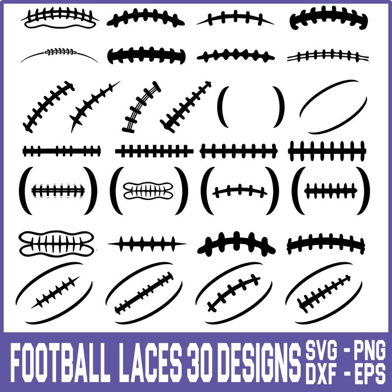 Football Seams SVG, Football Seams Svg, Football Laces Svg, Long ...