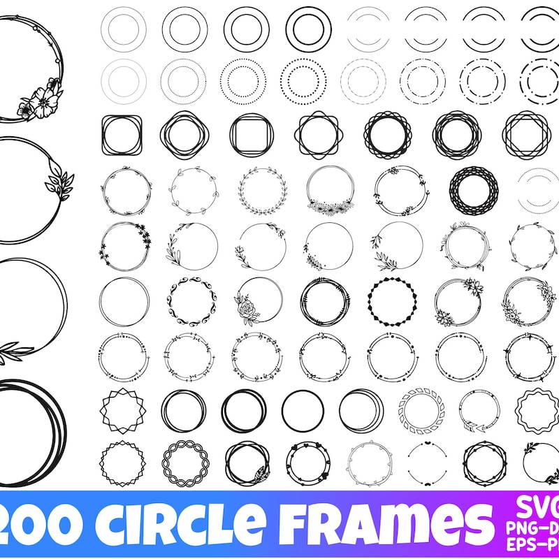 Circle Frame Svg - Etsy