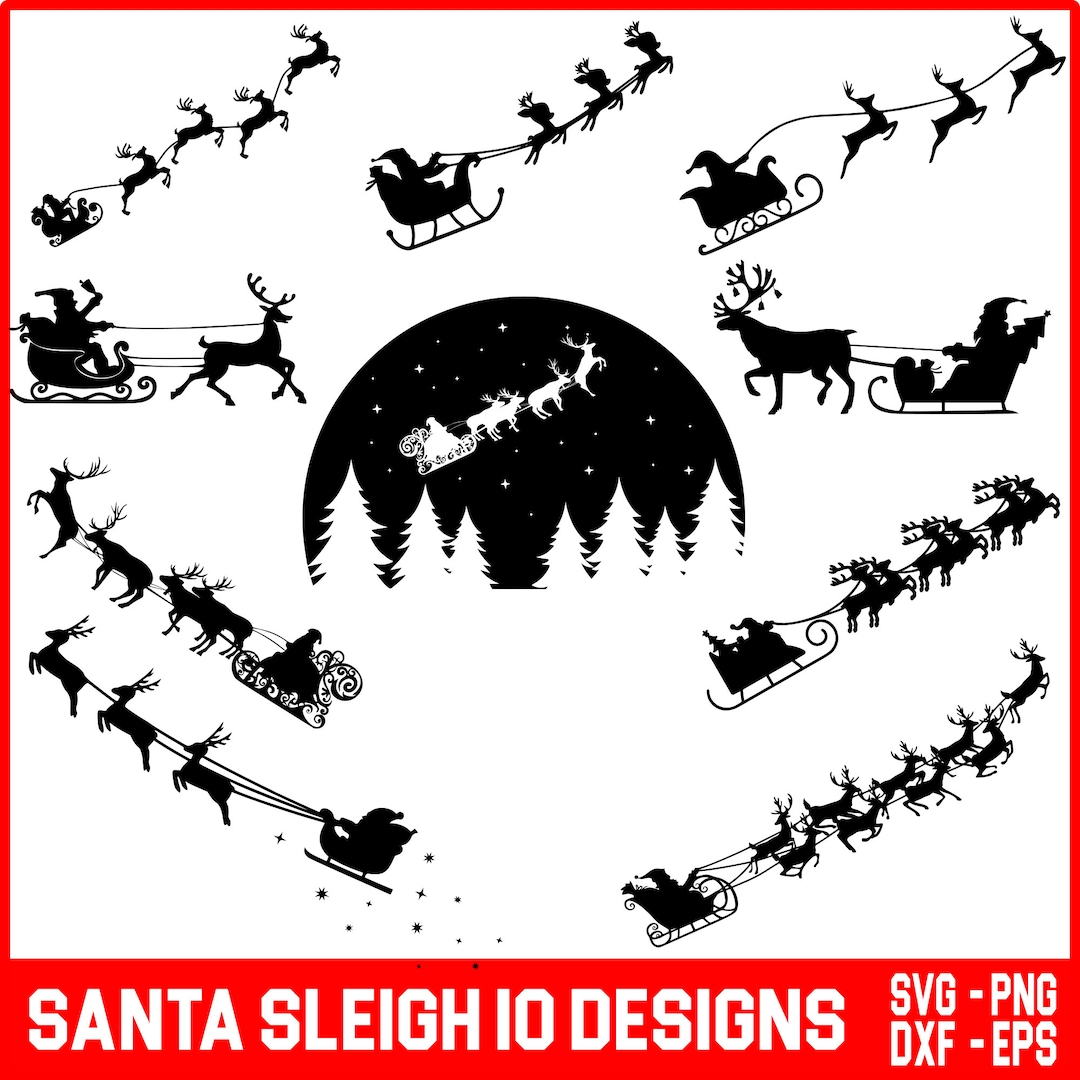 Santa's Sleigh SVG / Sleigh Svg Christmas / Santa and - Etsy Australia
