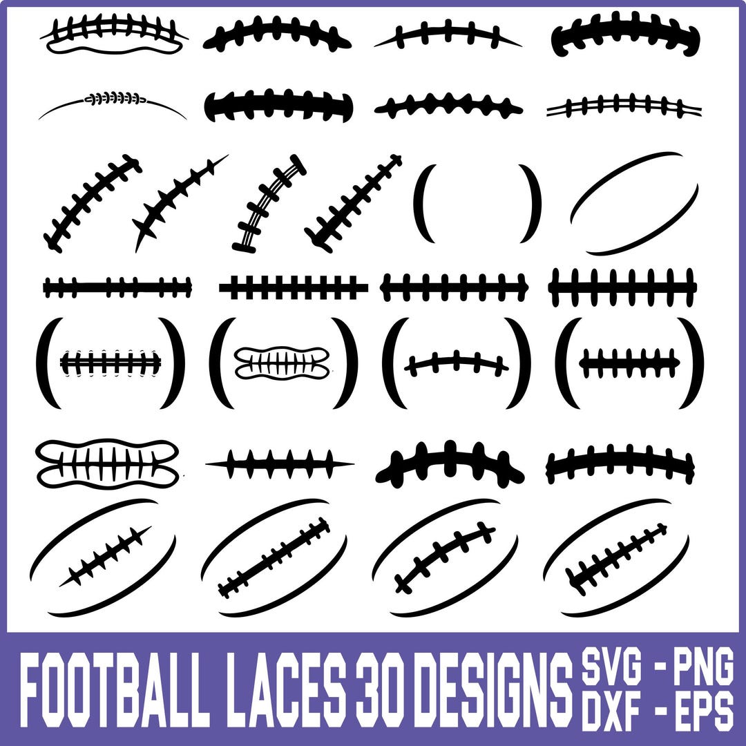 Football Stitches SVG, Football Seams Clipart, Sports Laces Cut Files ...