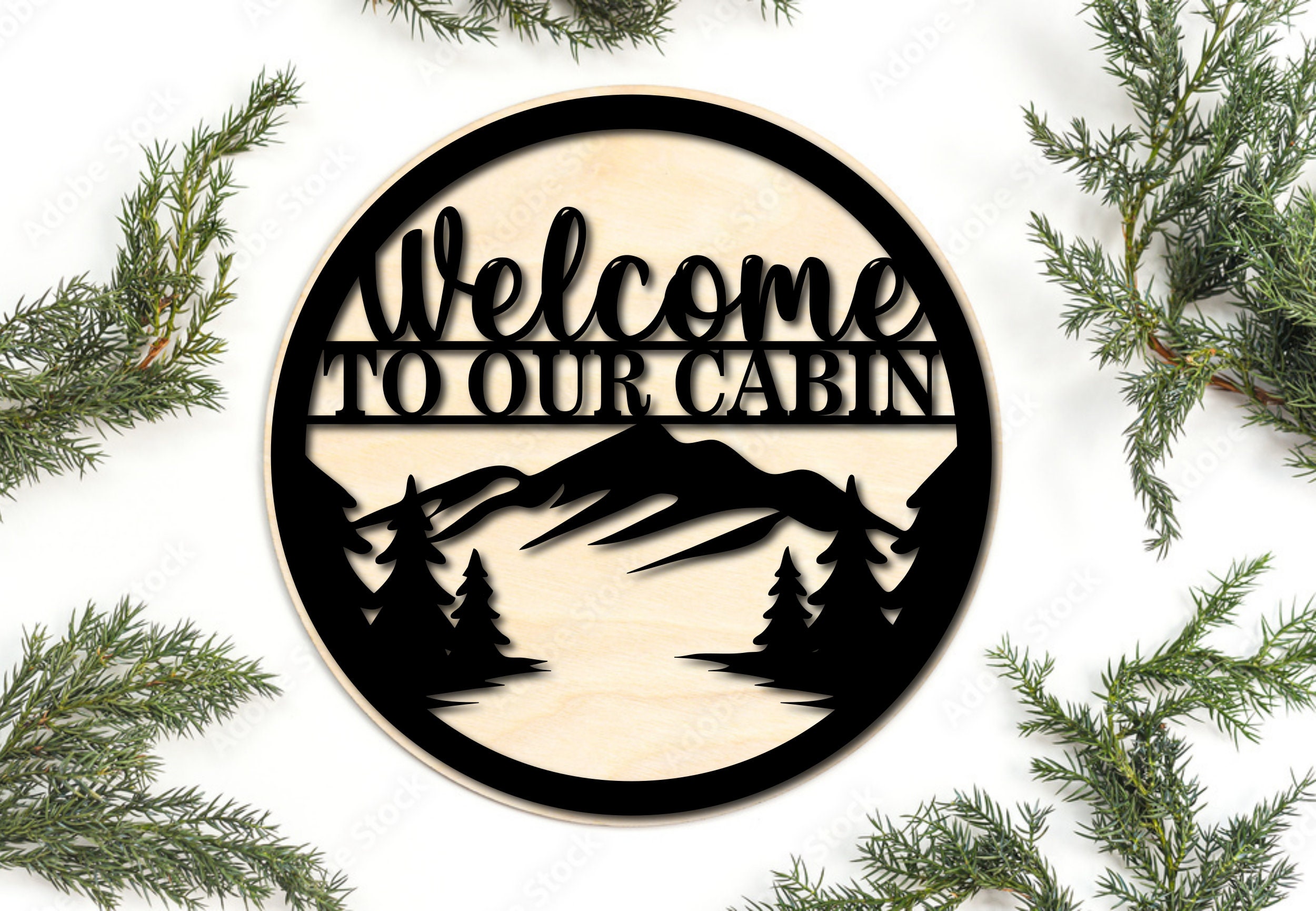 Welcome to Our Cabin Spring Name Template SVG Cut File. for Modern ...