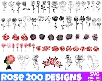 Roses SVG Bundle Roses SVG Cut File Commercial Use Roses Template SVG ...