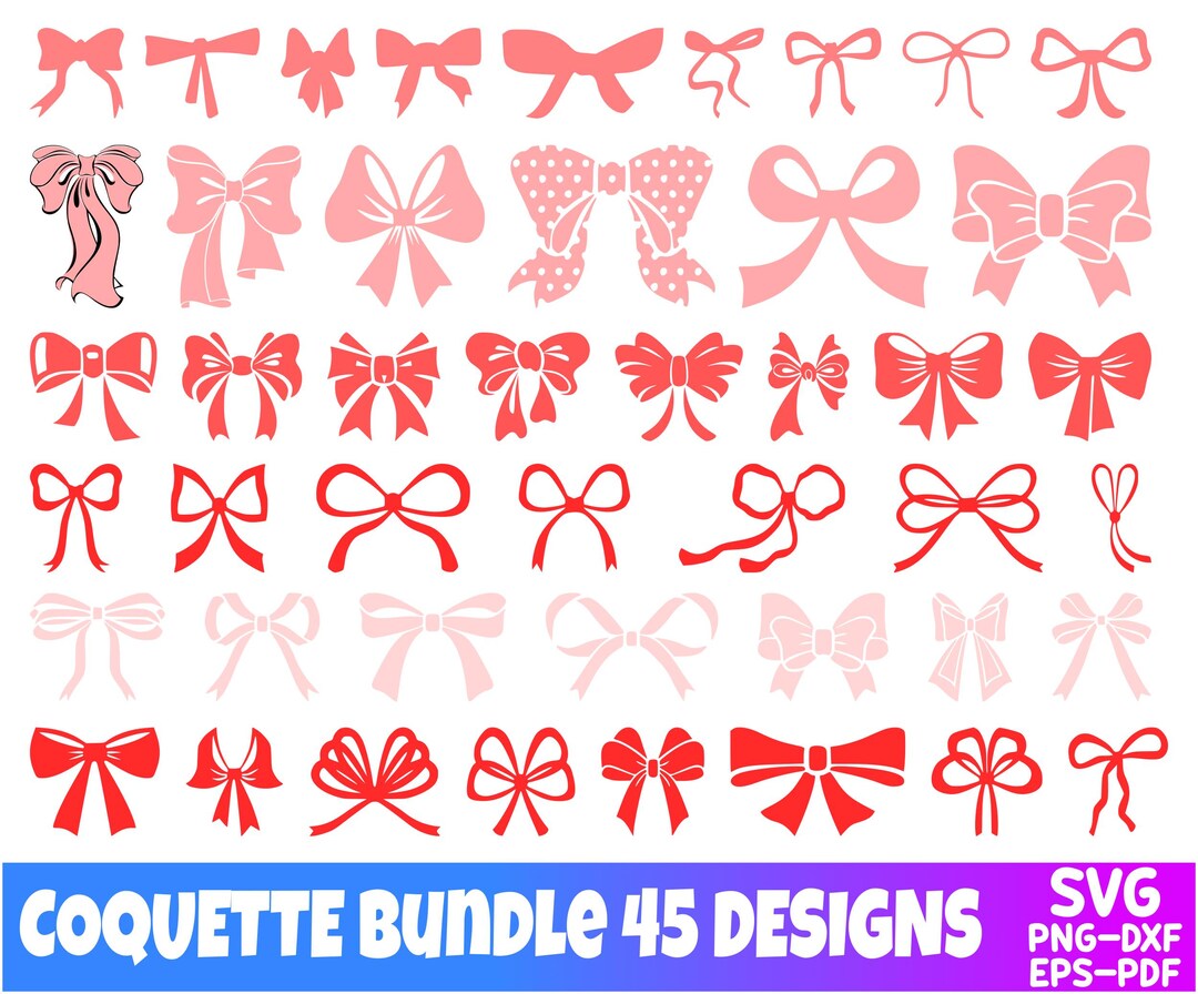 Boho Ribbon Svg Bundle, Coquette Bow Svg, Ribbon Svg, Bow Svg Png, Hair ...