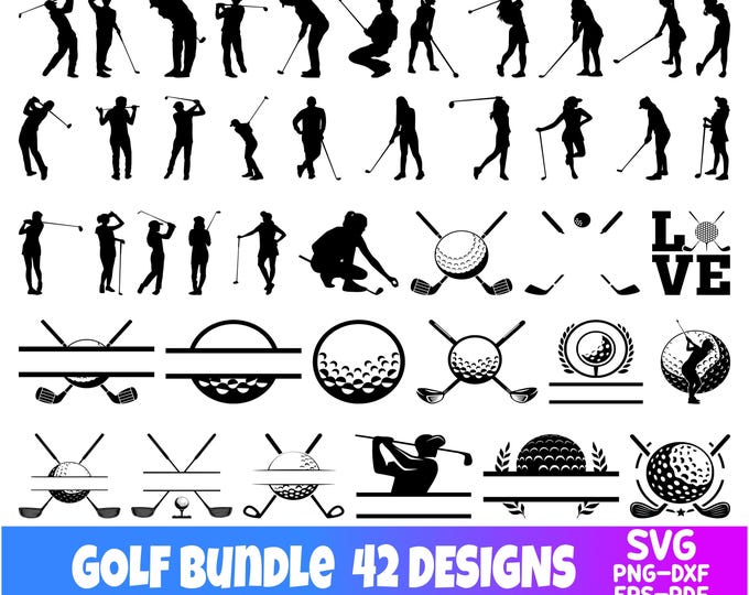 Golf Svg Bundle, Golf Monogram Svg, Golf Name Frame Svg, Golf Ball Svg ...