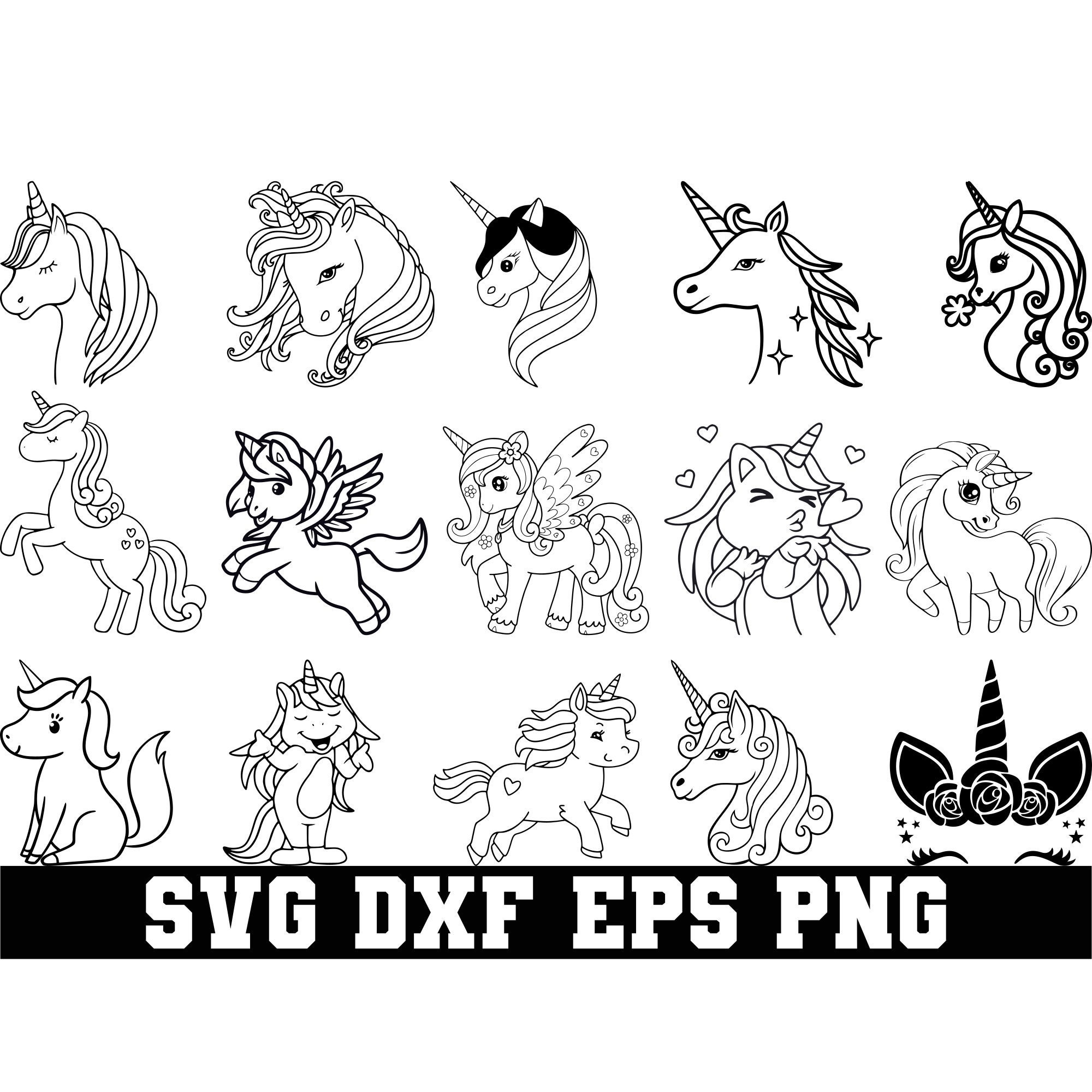 Girls Unicorns Svg Png Unicorn SVG Unicorn Head Svg Unicorn - Etsy