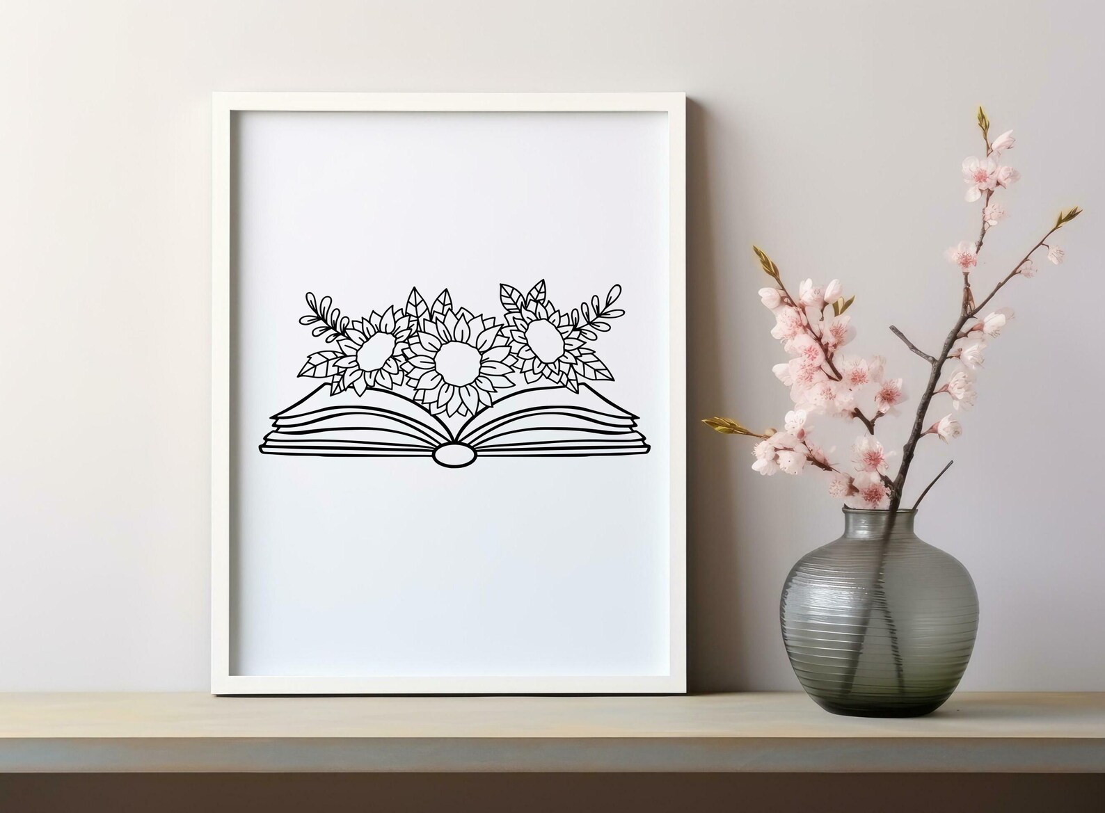 Floral Book SVG, Book Svg Bundle, Books With Flowers Svg, Reading Book ...