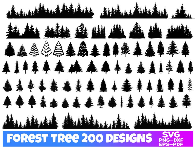 200 Mountain Forest SVG Bundle, Forest Tree Svg, Forest Svg, Palm Tree ...