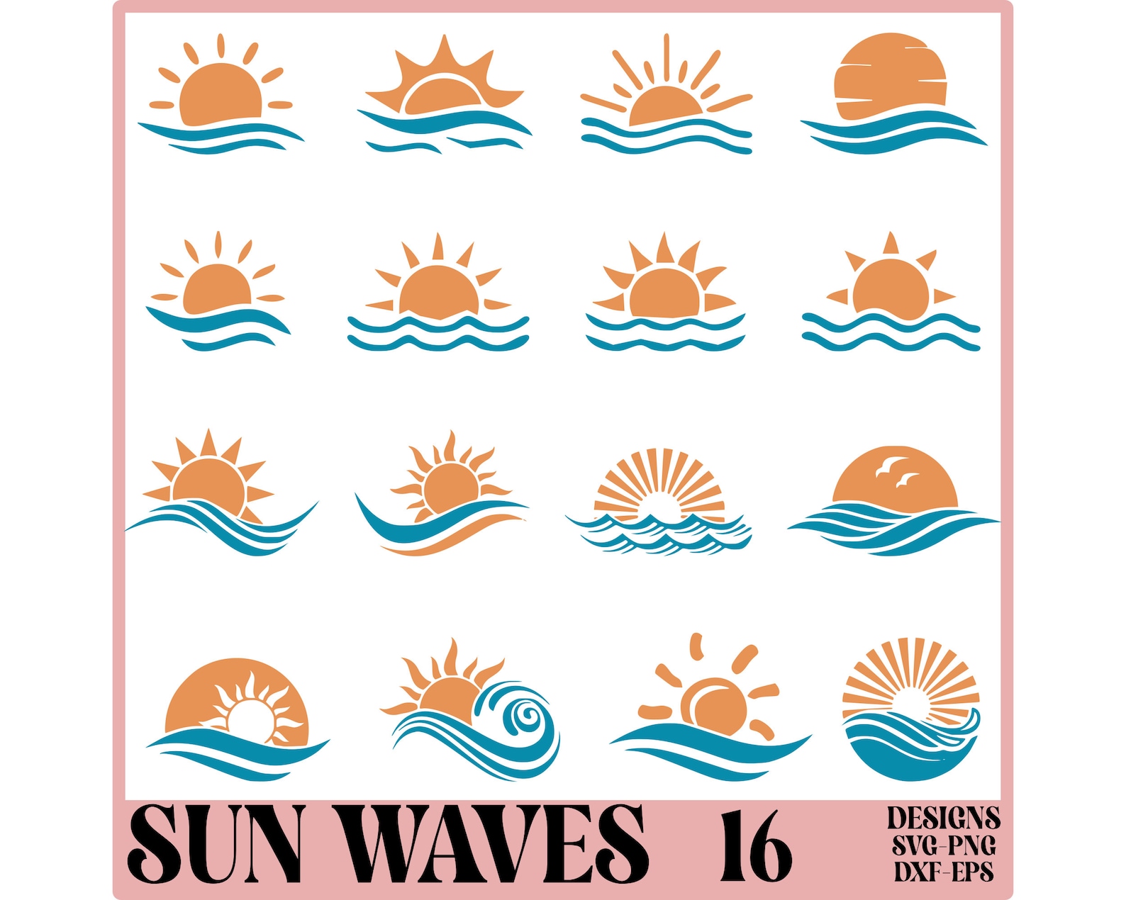 Wave Svg Sunset Svg Beach Svg Sun and Wave Svg Sunrise Svg Ocean Waves ...