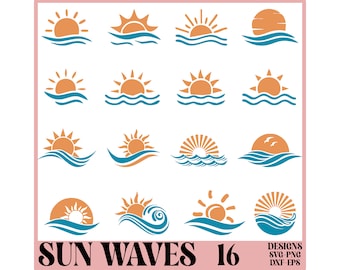 Sunshine and Wave Svg - Sunset Svg - Sunrise Svg - Beach Svg - Sun and ...