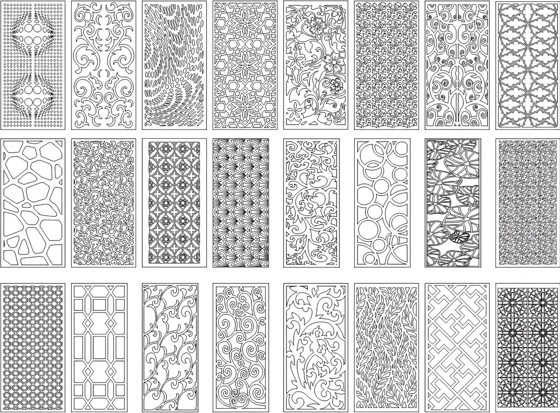 Decorative Panel Dxf, Panel Collection Svg, Laser Cut Stencil, Laser ...