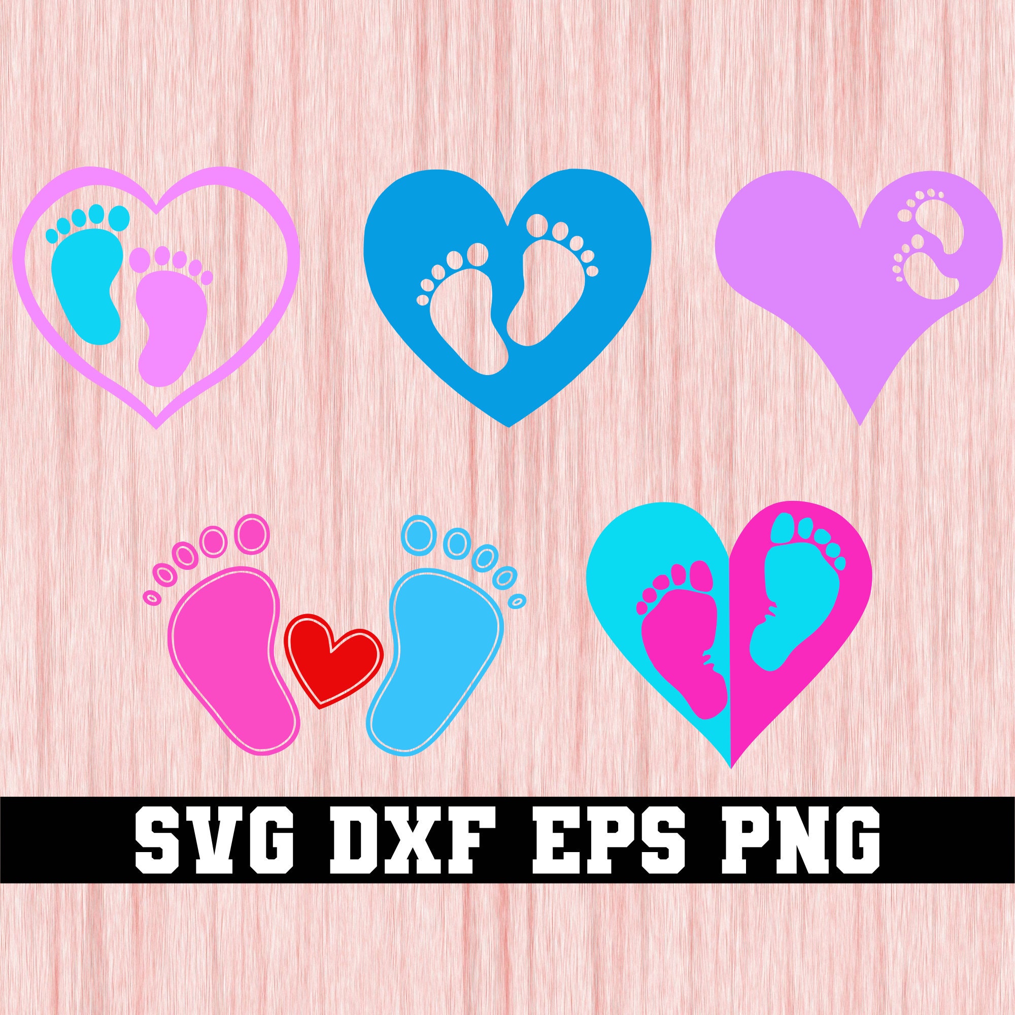 Heart Baby Feet SVG Baby Footprint SVG Baby Feet SVG Baby - Etsy