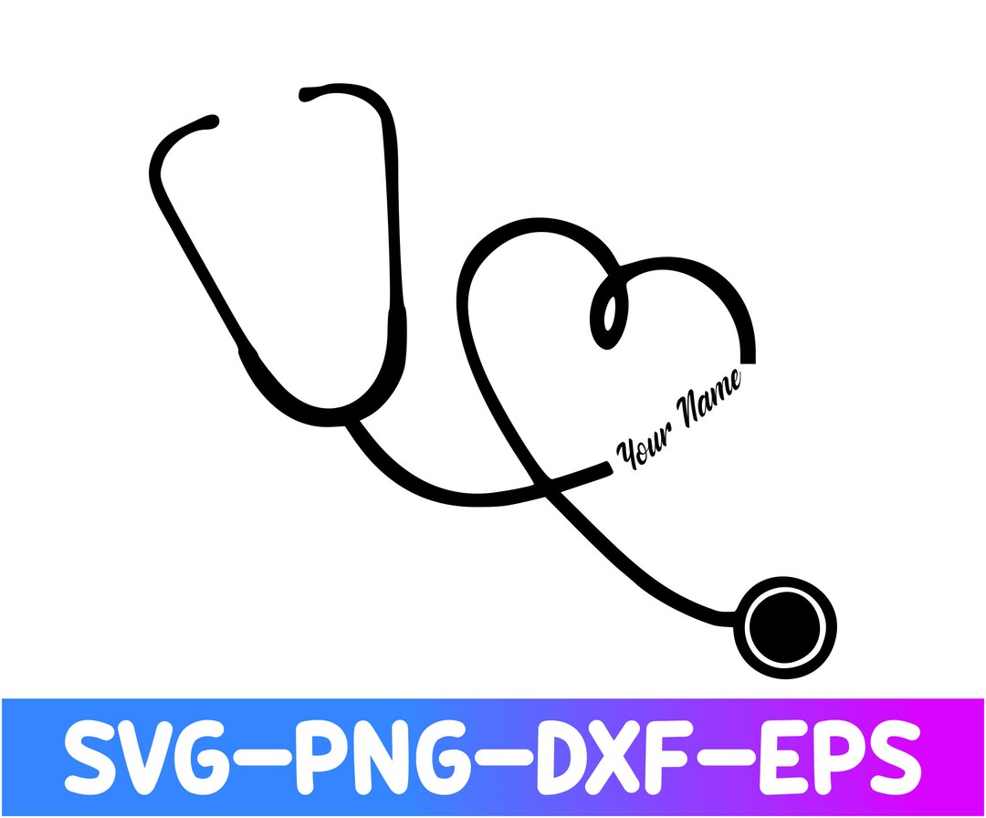 Stethoscope Heart, Nurse Svg, Nursing, Stethoscope for Sublimation or ...