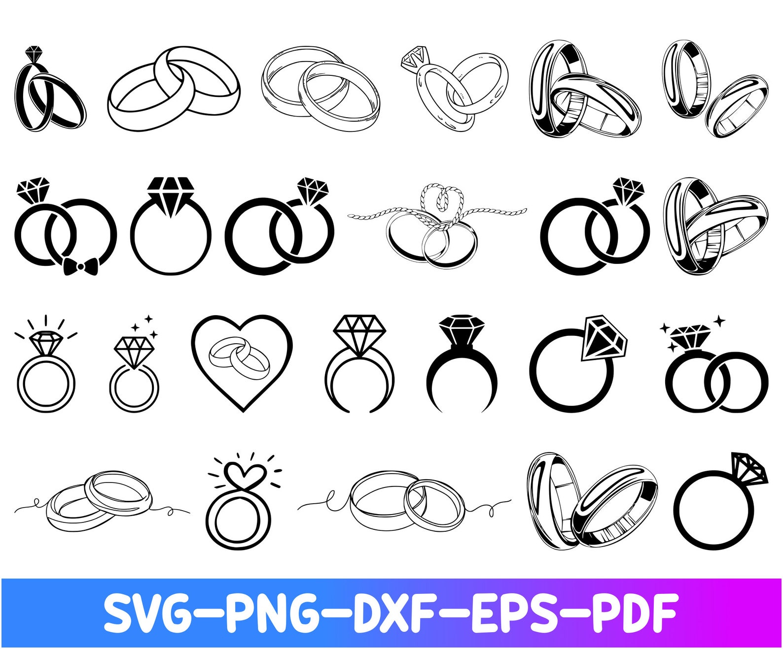 Wedding Ring SVG, Engagement Ring Svg, Wedding Ring Clipart, Wedding ...