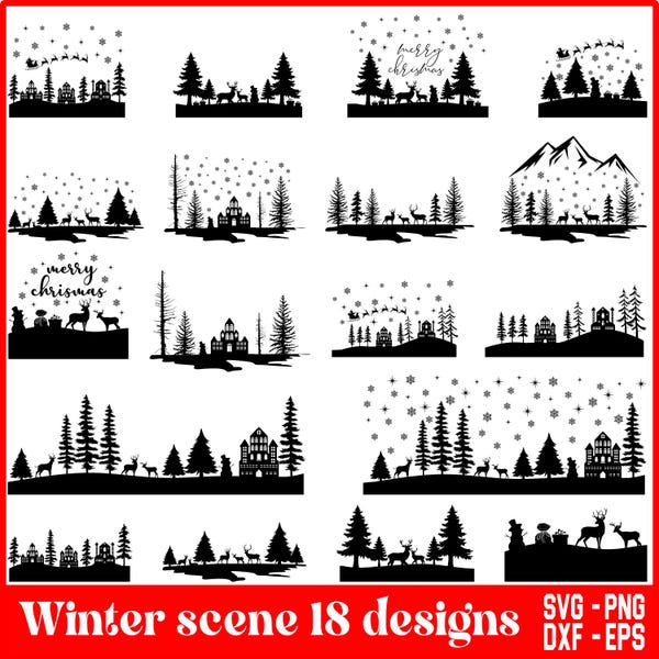 Winter Scene Svg - Etsy