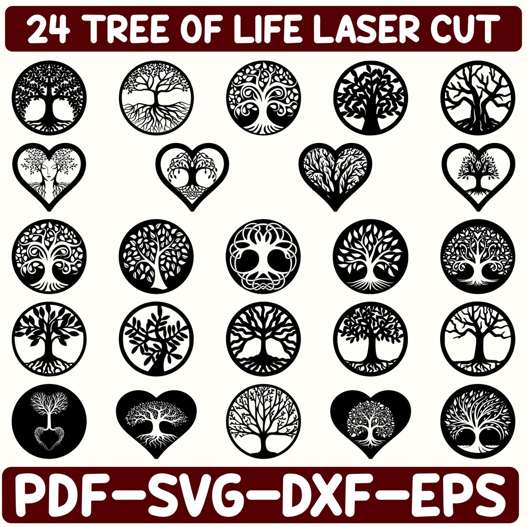 Tree of Life Heart SVG | Laser / CNC DXF & Cut File for Glowforge ...