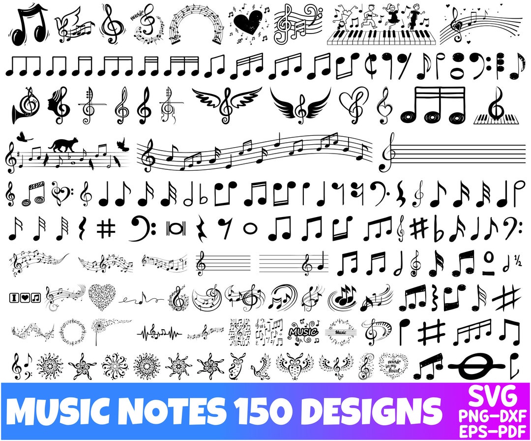 MUSICAL NOTES SVG, Musical Notes Clipart, Music Notes Svg, Musical ...