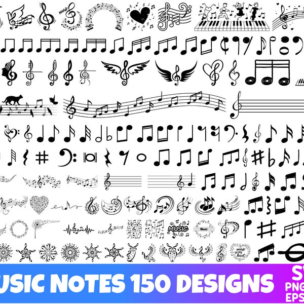 Musical Notes Svg - Etsy