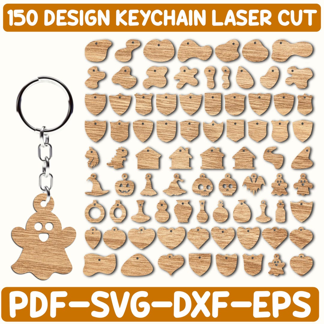 Keychain Design Laser Cut Files, Keychain Svg Bundle, Keychain Cutting ...
