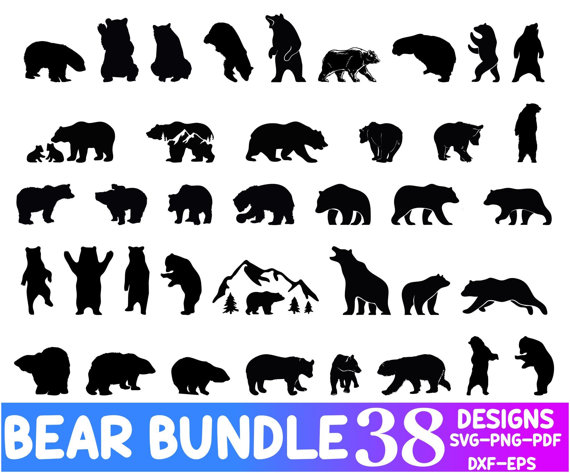 200 Bear Svg or Png / Grizzly Bear SVG Bundle / Bear Head Svg Cut Files ...