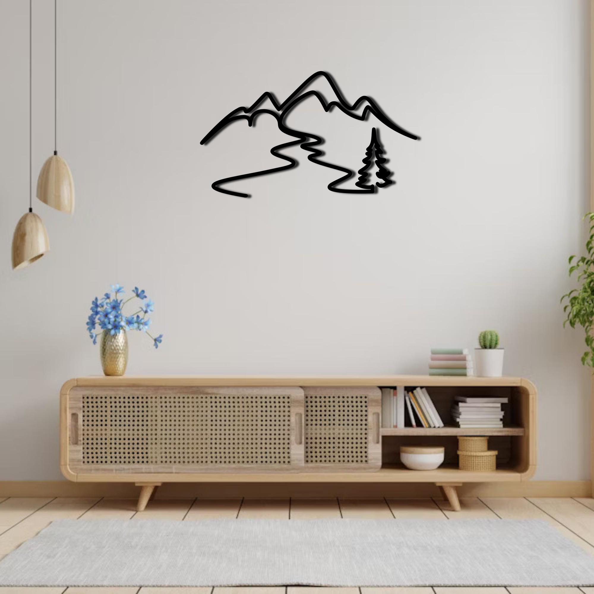 Nature Scene Dxf Svg Png Files Mountains Trees Mountain Forest View ...