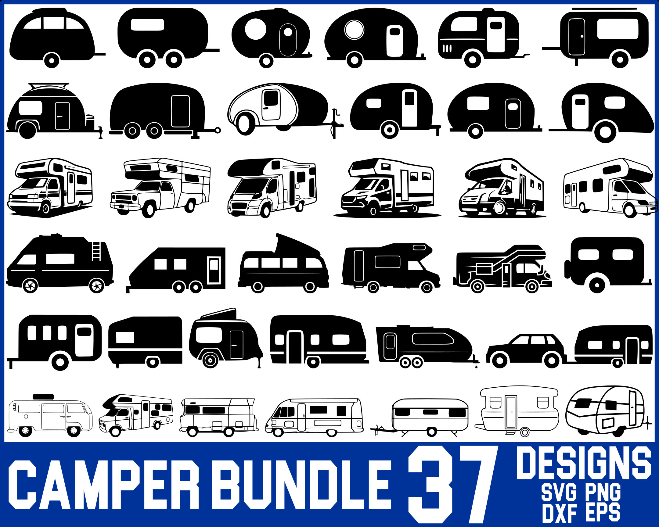 Camper Svg Camper Svg Bundle Camping Svg Trailer Svg - Etsy Canada