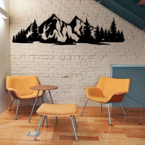 Nature Scene Dxf Svg Png Files Mountains Trees Mountain Forest View ...