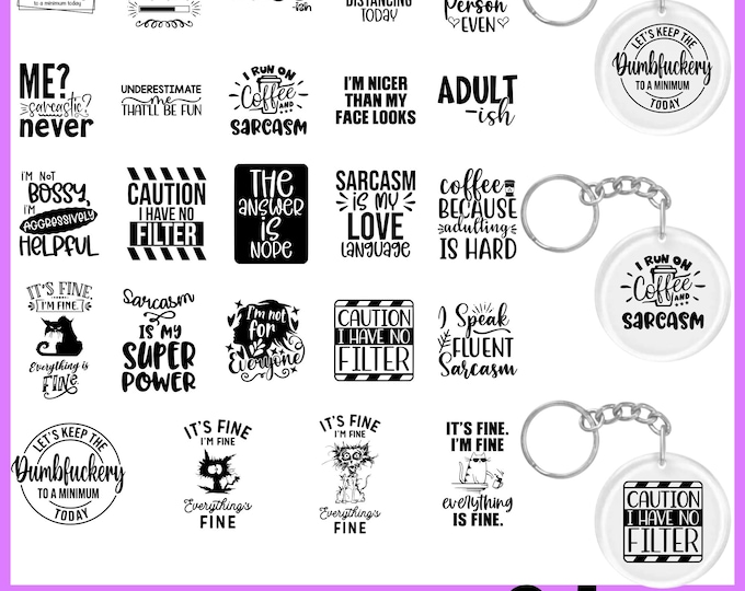 Funny Keychain SVG Bundle: Laser Cut Files (digital Download) - Etsy Canada