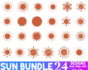 Sunrise SVG, PNG Bundle, Sun Svg Cut Files for Cricut, Silhouette ...