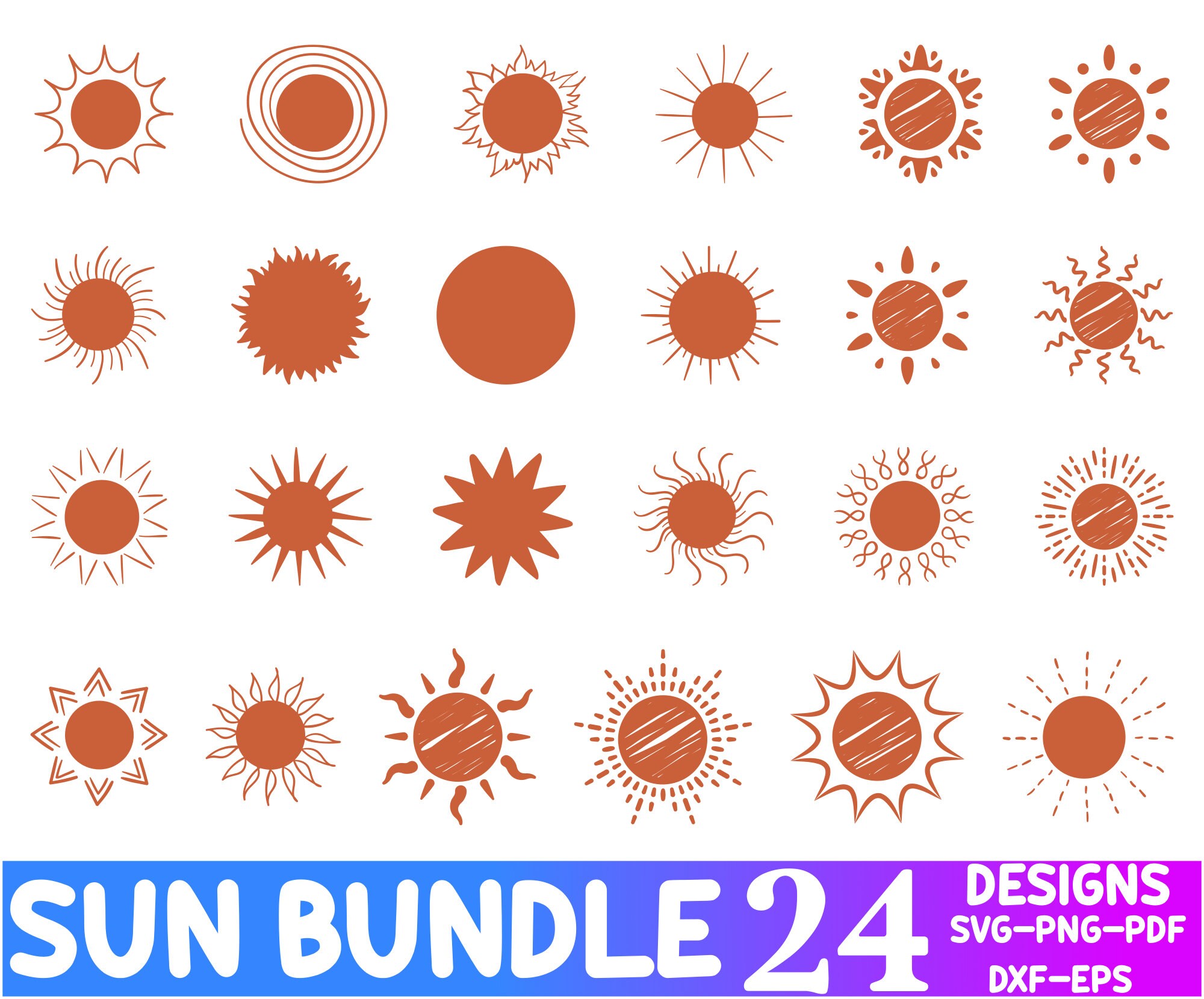 Sun SVG Bundle, Sun PNG Bundle, Sun Clipart, Sunrise Svg, Sun ...