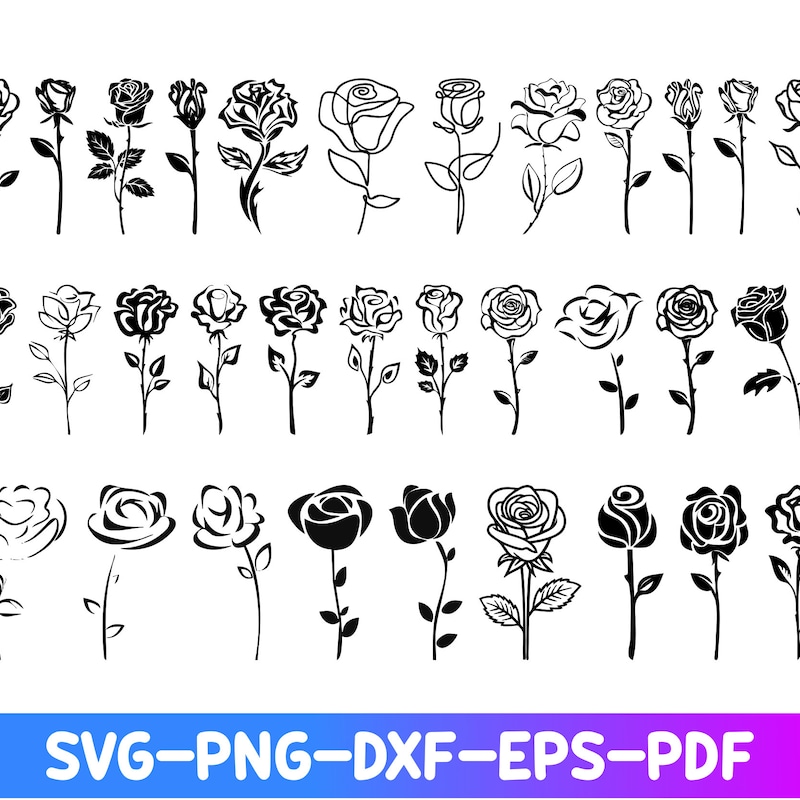 Rose Svg - Etsy