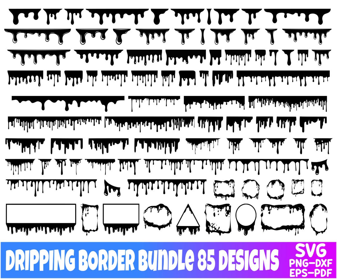 85 Dripping Border SVG Bundle: Abstract, Geometric, Cup, Modern, Trendy ...