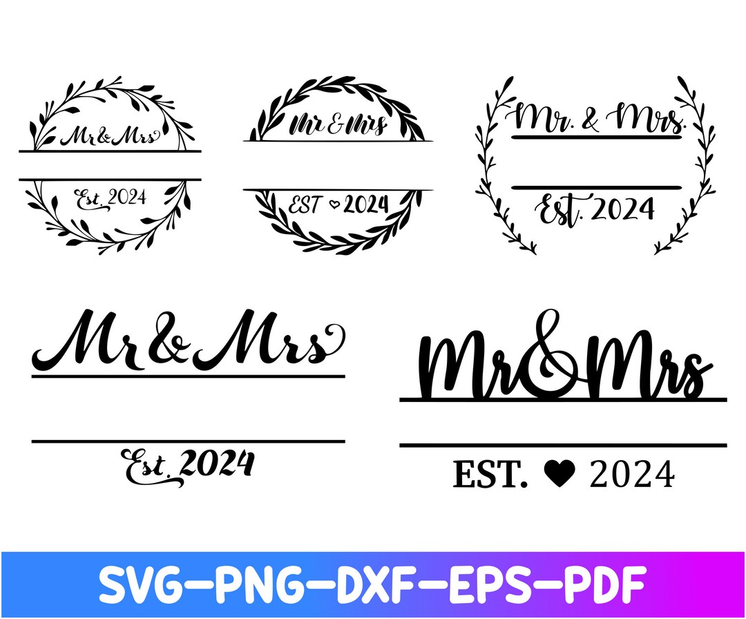 Sr. Sra. SVG / Sr. y Sra. 2024 SVG / Boda SVG / Matrimonio Svg / Novia ...