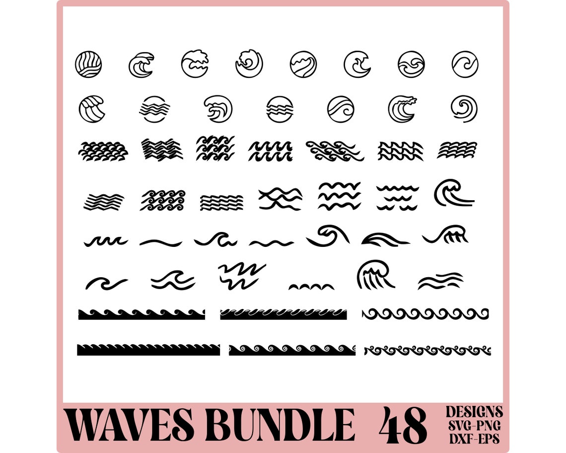 WAVE SVG, Wave Bundle Svg, Wave Cut Files , Wave Clipart , Wave Cricut ...