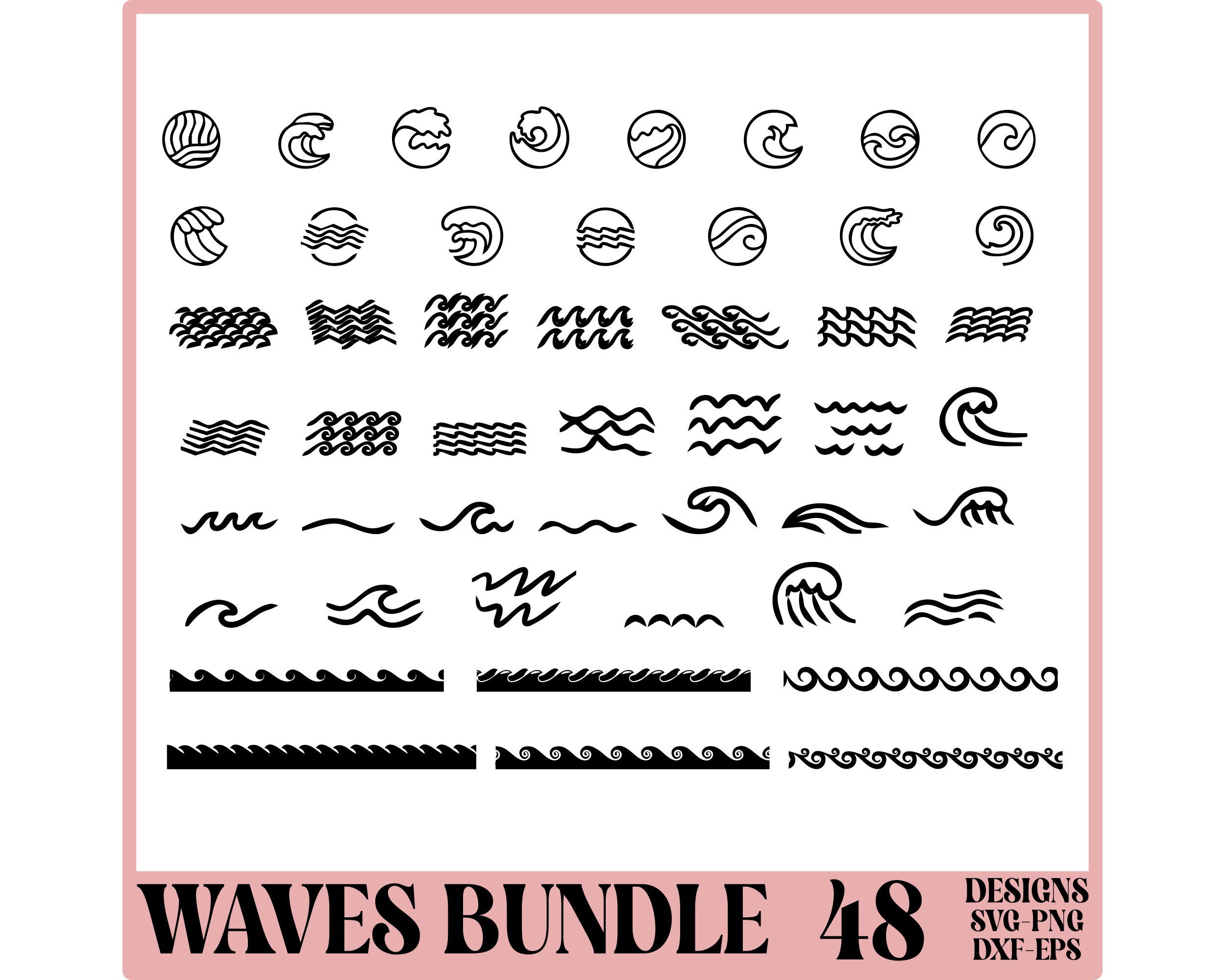 WAVE SVG, Wave Bundle Svg, Wave Cut Files , Wave Clipart , Wave Cricut ...