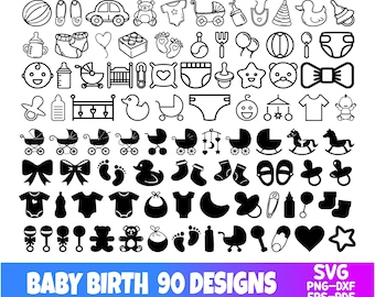 Baby Svg Bundle, Baby Shower Svg, Newborn Svg Bundle, Baby Footprints ...