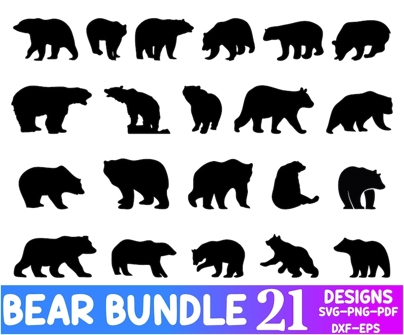 200 Bear Svg or Png / Grizzly Bear SVG Bundle / Bear Head Svg Cut Files ...