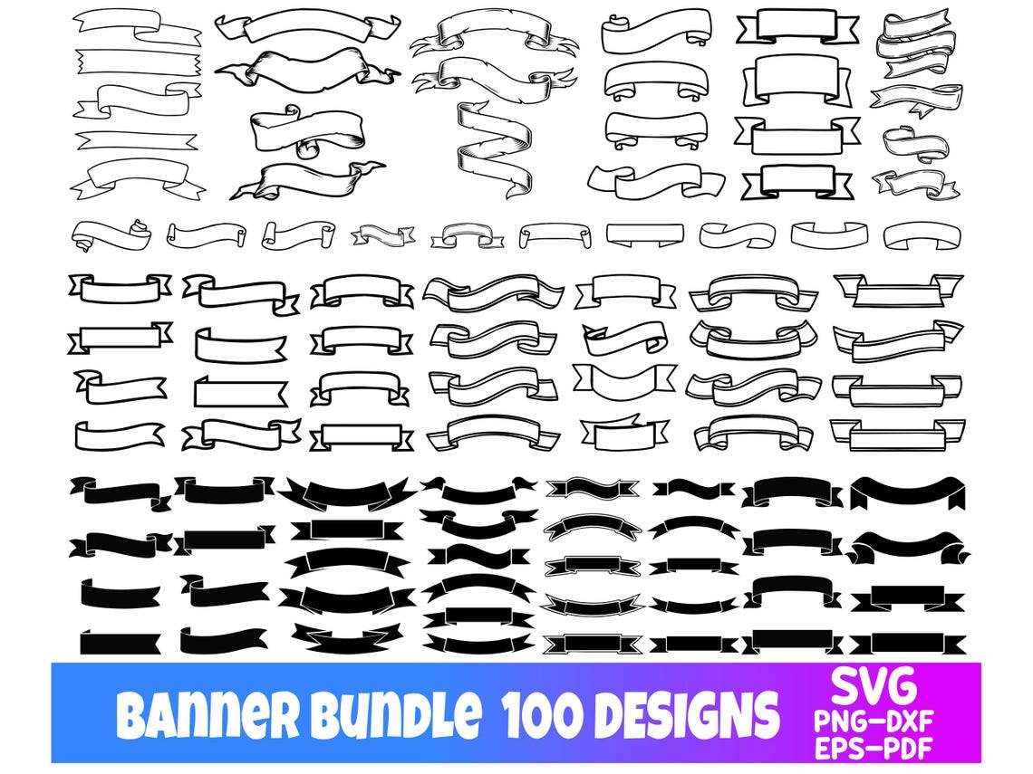 Banner Svg, Banner Svg Bundle, Banner Clipart, Banner Png, Banner ...