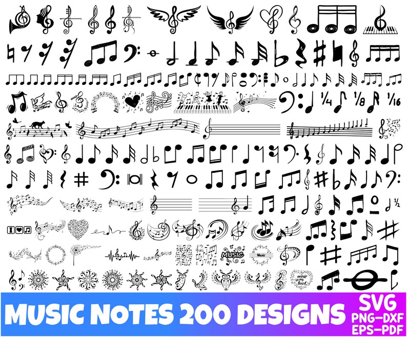 Notas musicales SVG / Nota de guitarra Svg / Cortar archivos / Cricut ...