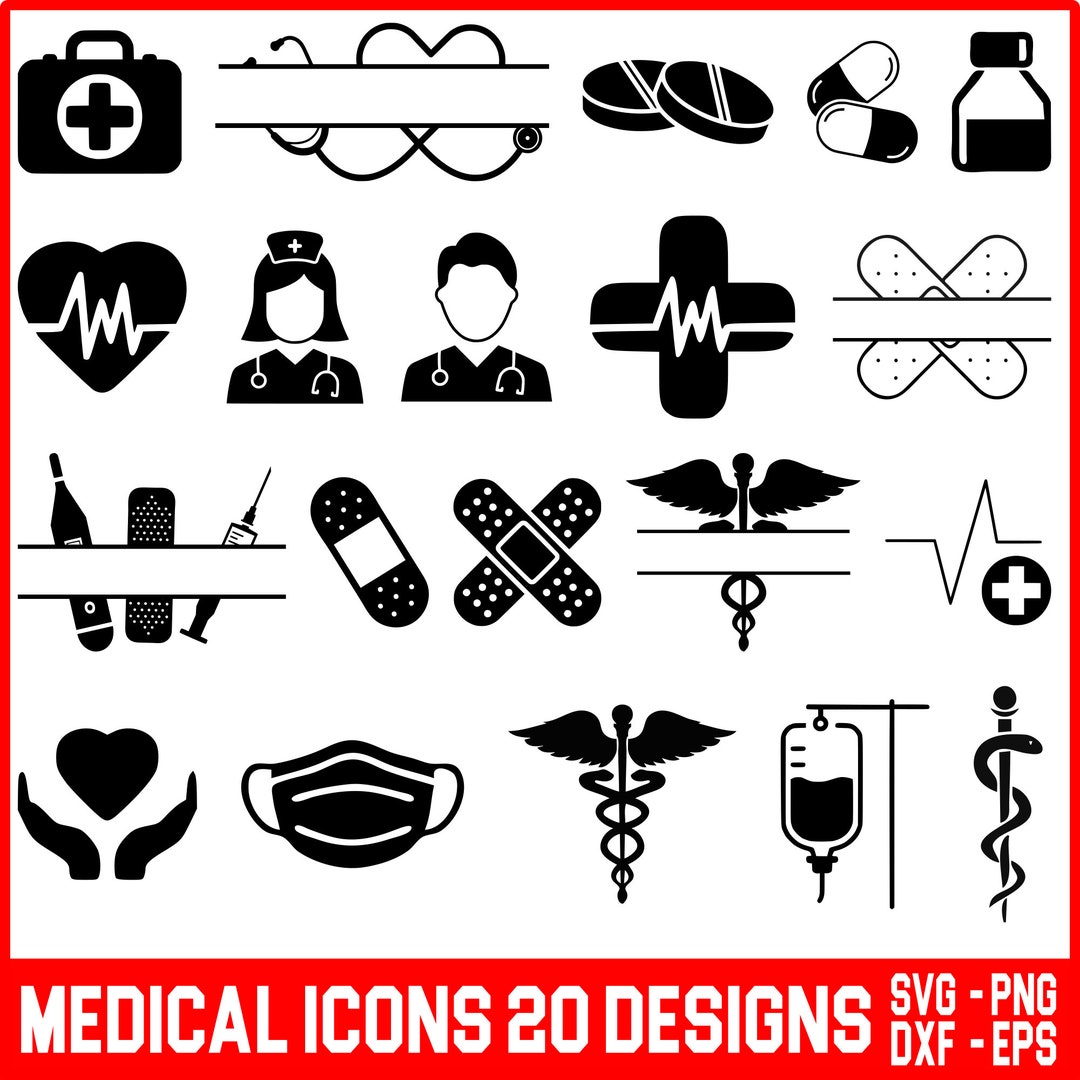 Medical Icons Svg Bundle Design Svg Cut Files Svg Files for Cricut ...