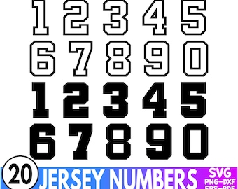 Jersey Numbers Svg Bundle, Sport Numbers SVG Bundle, Jersey Number ...