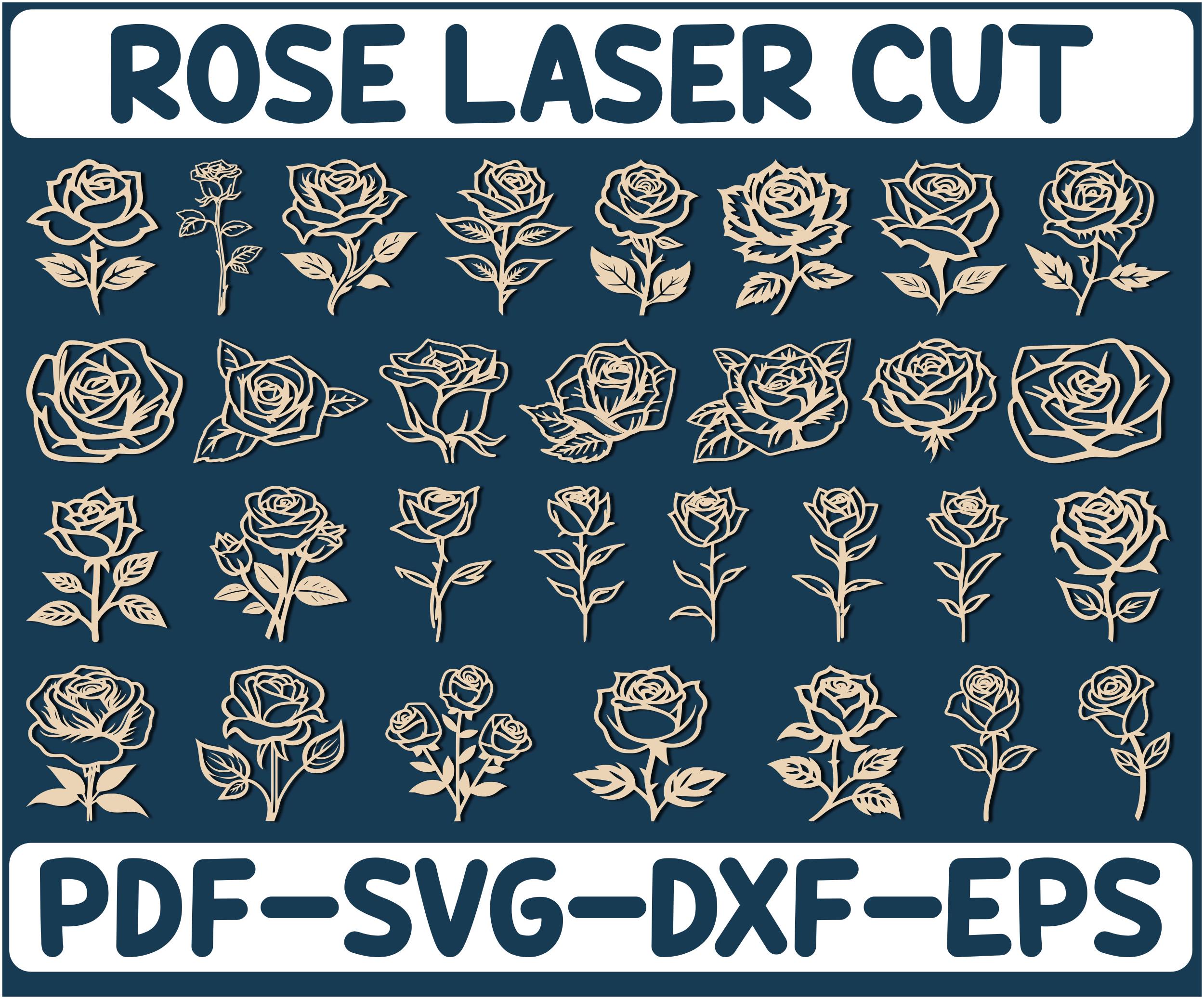 Rose Dxf , Svg , Png , Files , Rose , Wall , Art , Cut , File , Flower ...