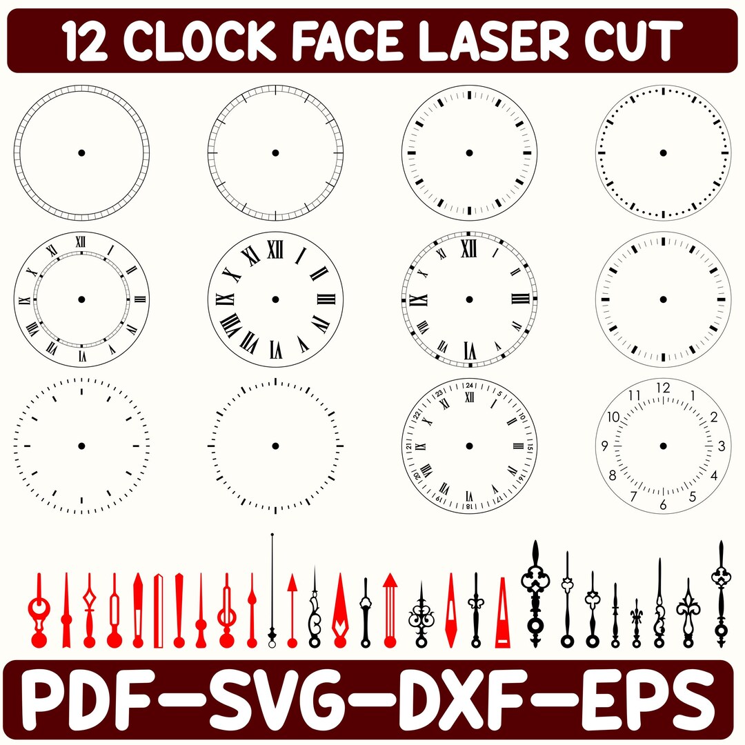Clock Face Laser Cut File – SVG, EPS, DXF (digital Download) - Etsy